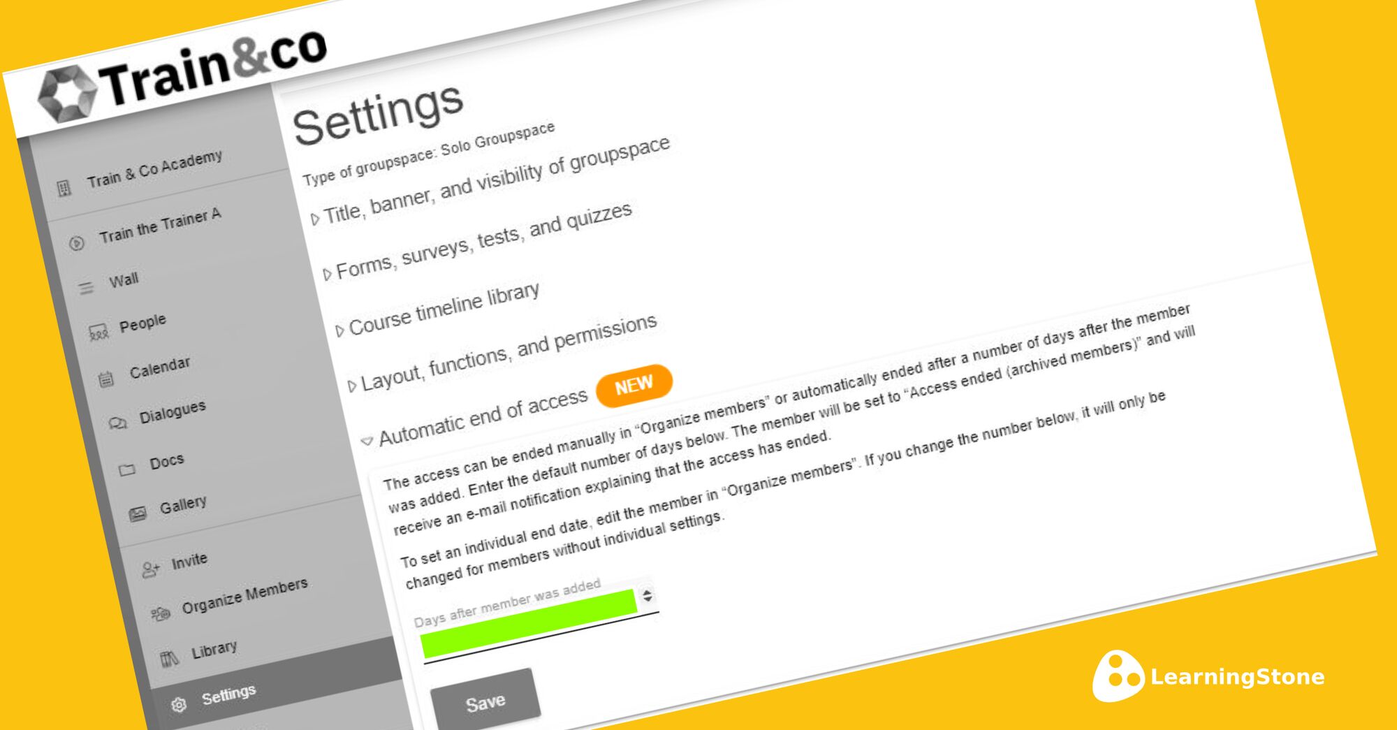 NEW: Automatically ending of access @ LearningStone