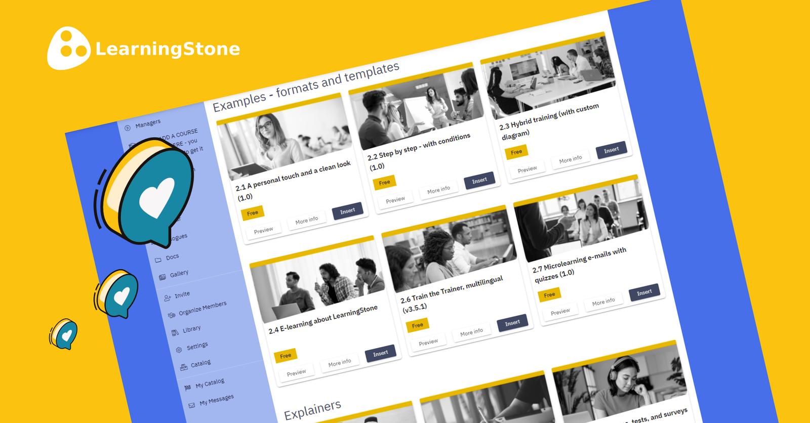 New: LearningStone content store with free examples @ LearningStone